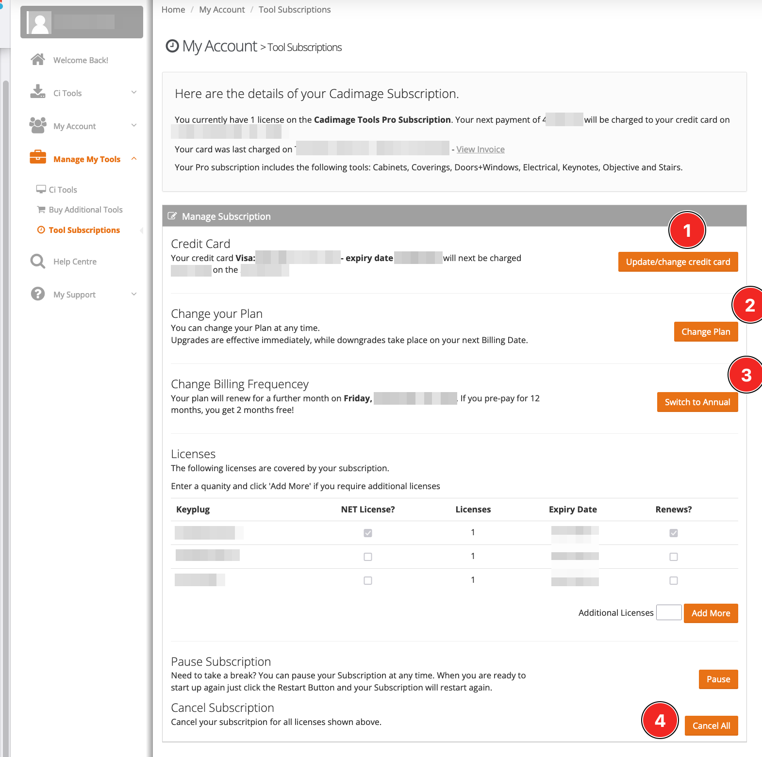 Changing your Ci Tools Subscription or Payment Method – MyCi Knowledge Base