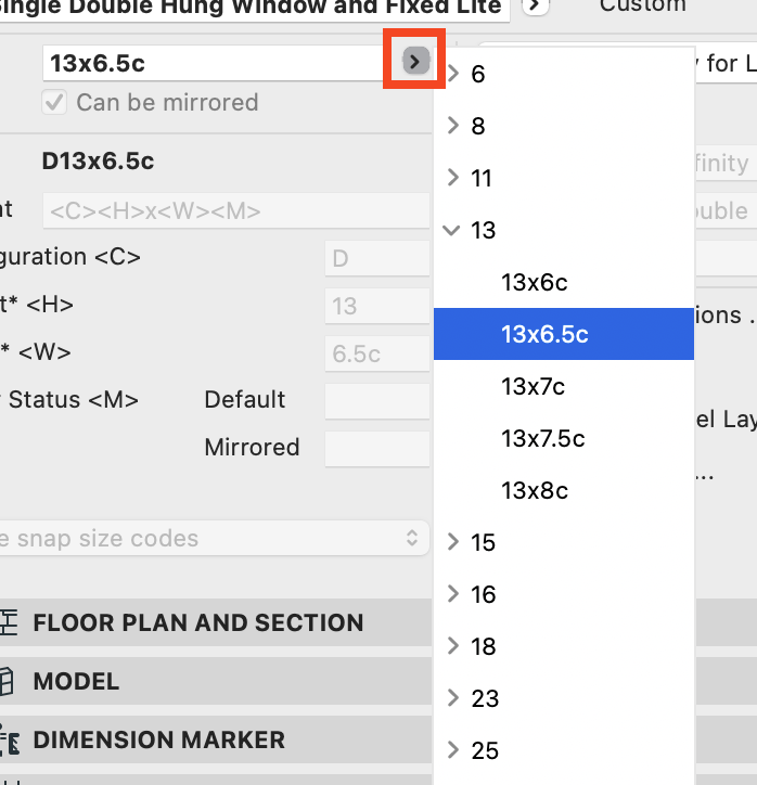 Using preset "Snap Sizes" in Windows and Doors – MyCi Knowledge Base