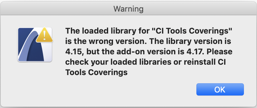 The loaded library for Ci Tools is the wrong version. – MyCi Knowledge Base